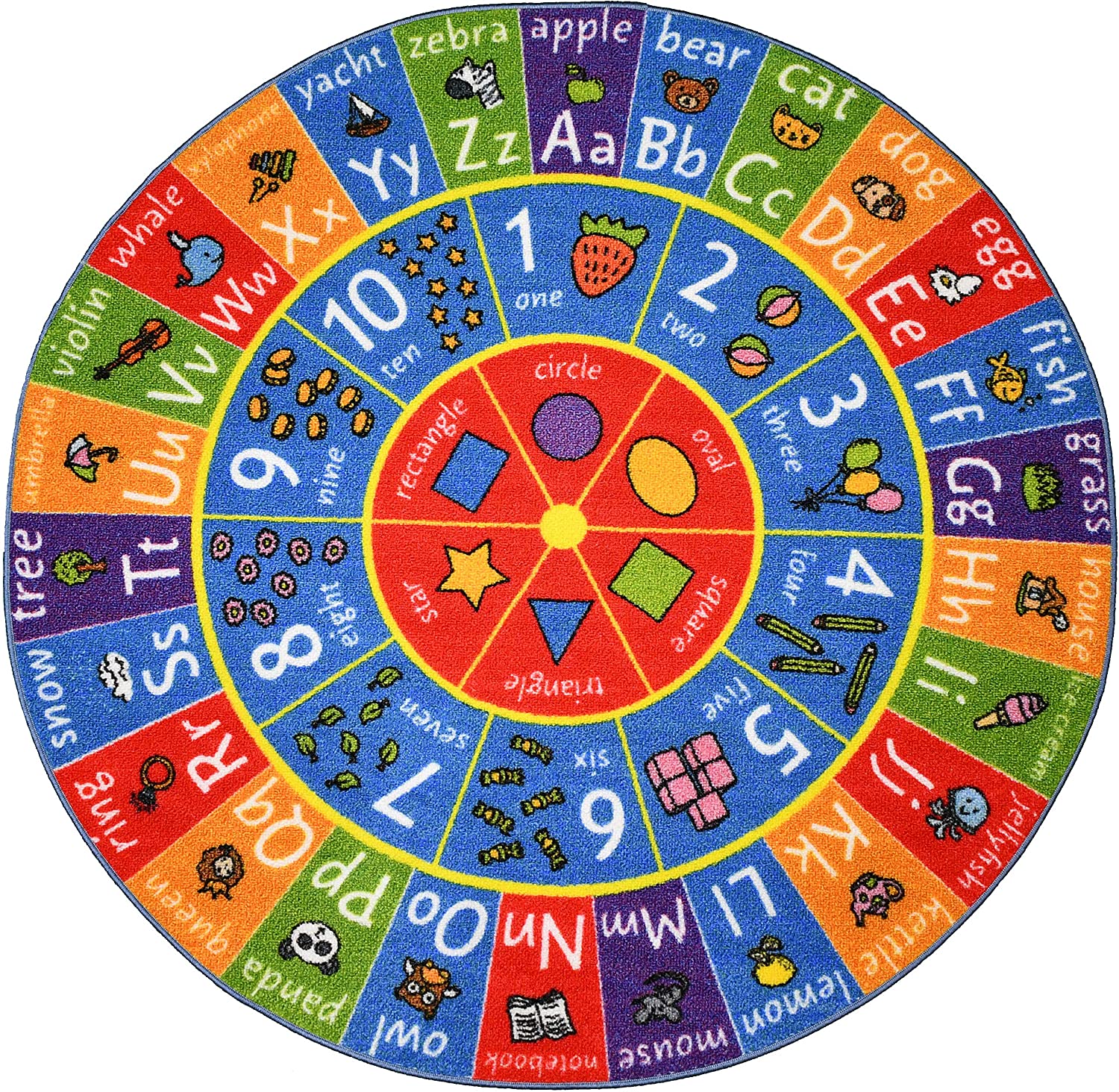 Kids ABC Numbers Shapes Classroom Area Rug - KC CUBS – KC Cubs